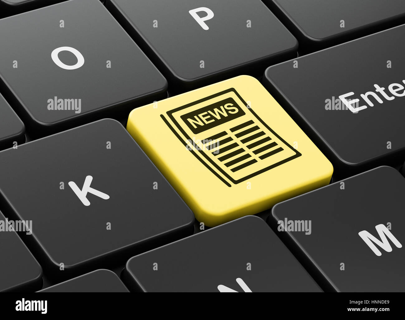 News concept: Newspaper on computer keyboard background Stock Photo - Alamy