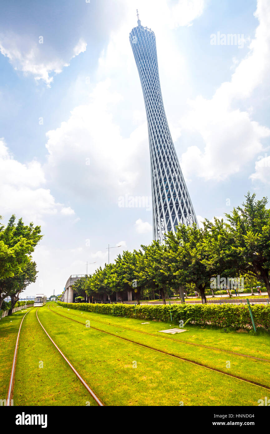 Guangzhou tram canton tower hi-res stock photography and images - Alamy