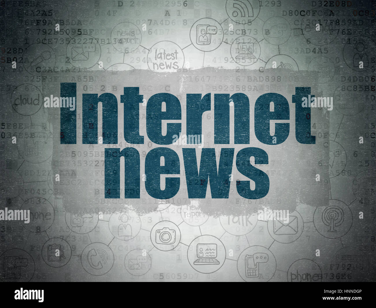 News concept: Internet News on Digital Data Paper background Stock ...