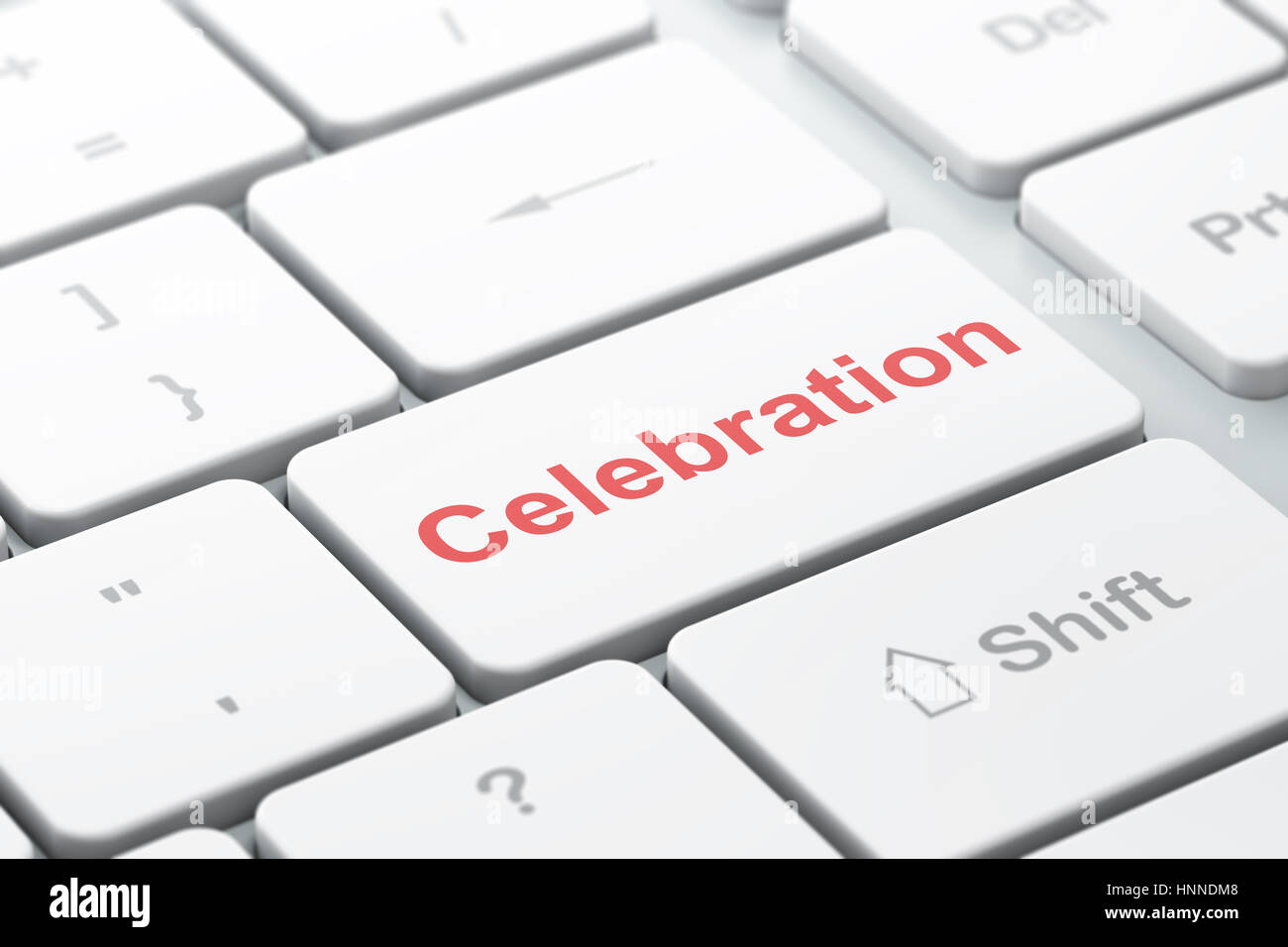 Entertainment, concept: Celebration on computer keyboard background ...