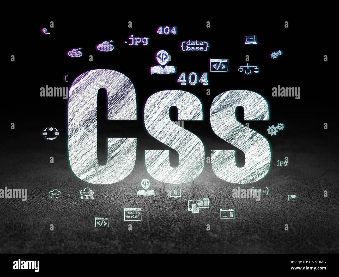 Software concept: Css in grunge dark room Stock Photo - Alamy