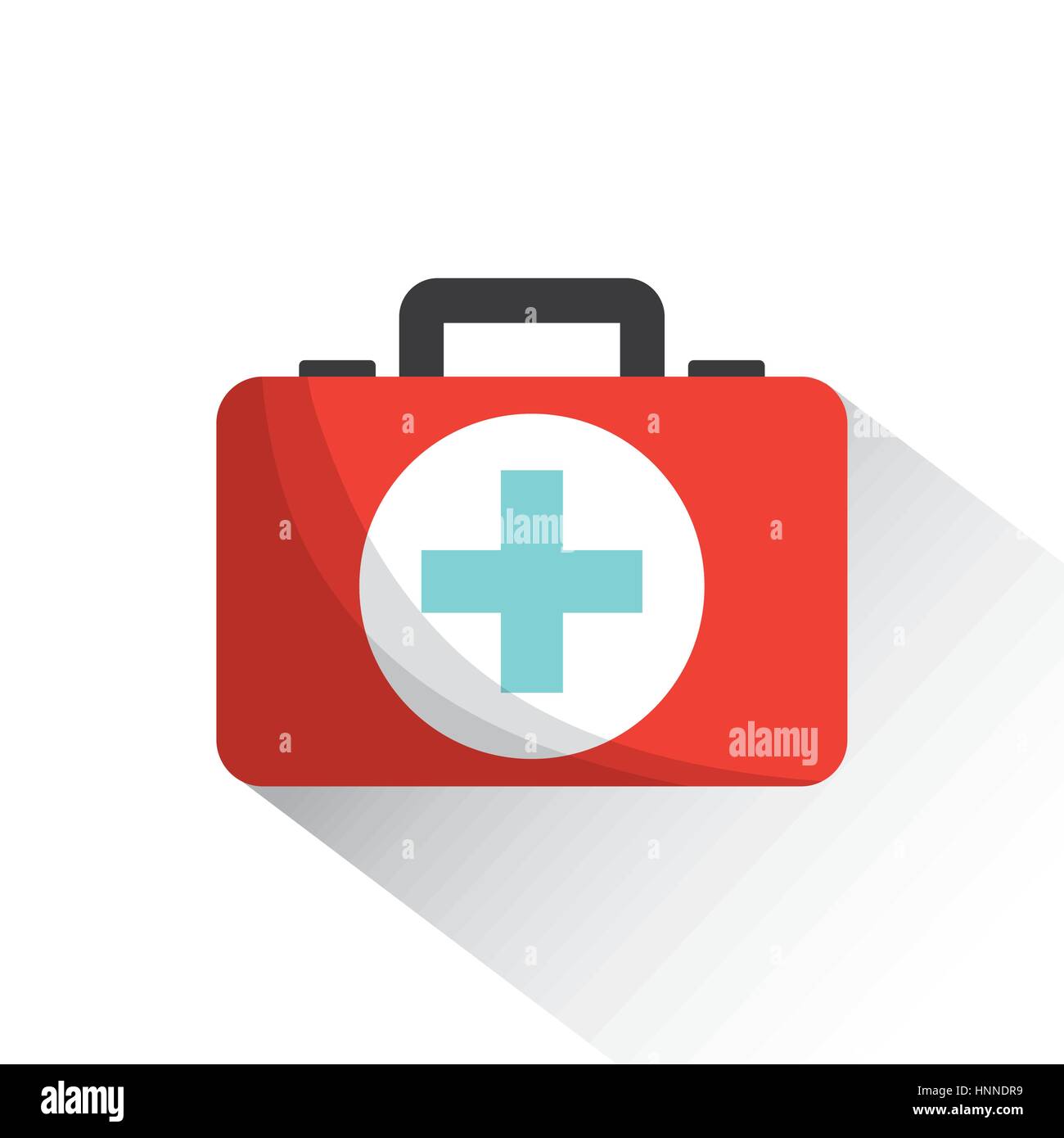 first aid briefcase over white background. colorful design. vector ...