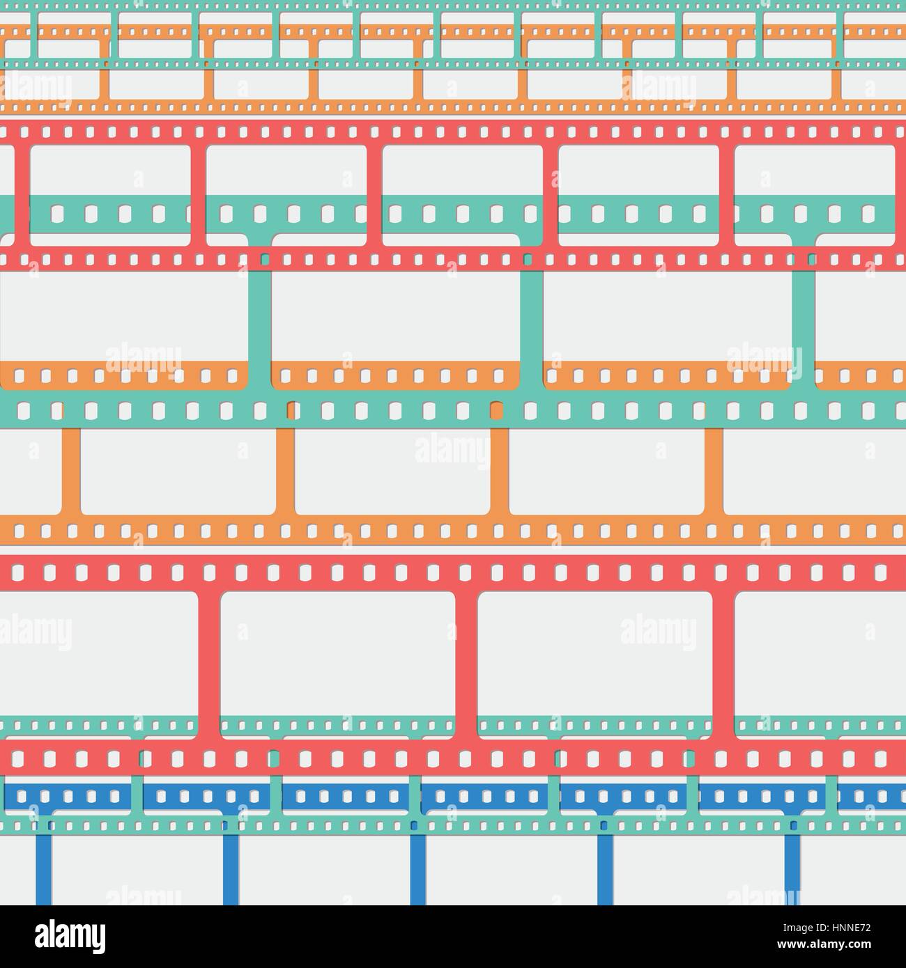 Set of colorful film or camera strips in horizontal position Stock ...