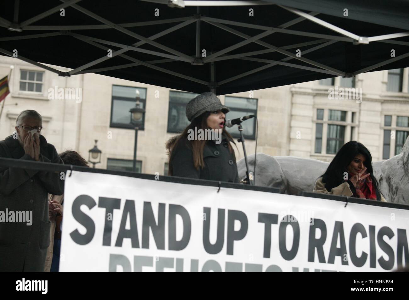 Stand Up To Racism, Refugees Welcome Here demo in Trafalgar Square ...