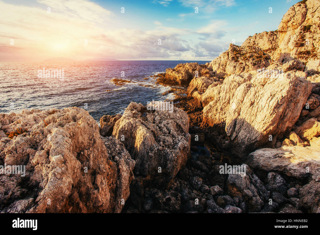 Fantastic views of the sea with blue sky Stock Photo - Alamy