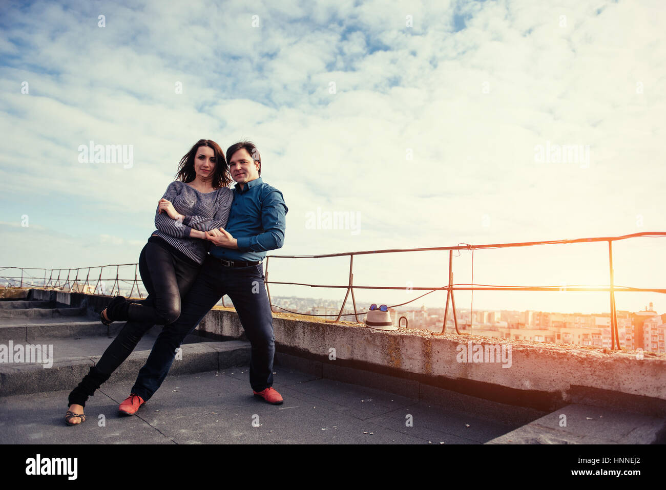 Woman dancing on roof hi-res stock photography and images - Alamy