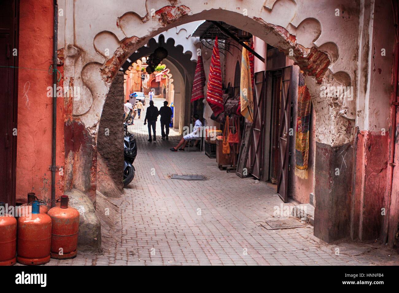 Street of Marrakech, Morocco Stock Photo - Alamy