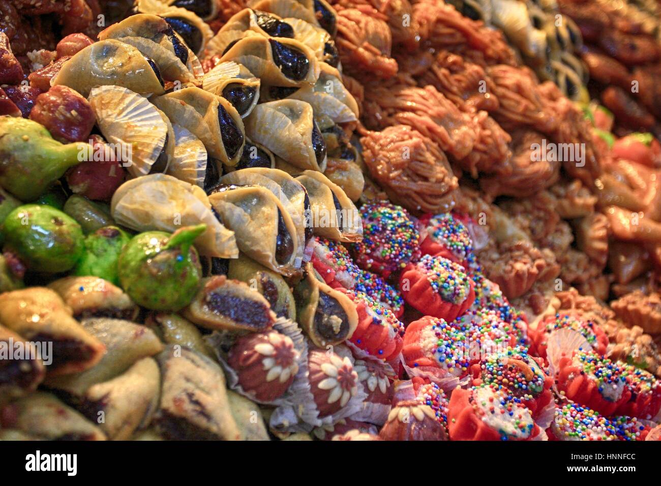 Sweets at Marrakesh market, Morocco Stock Photo - Alamy