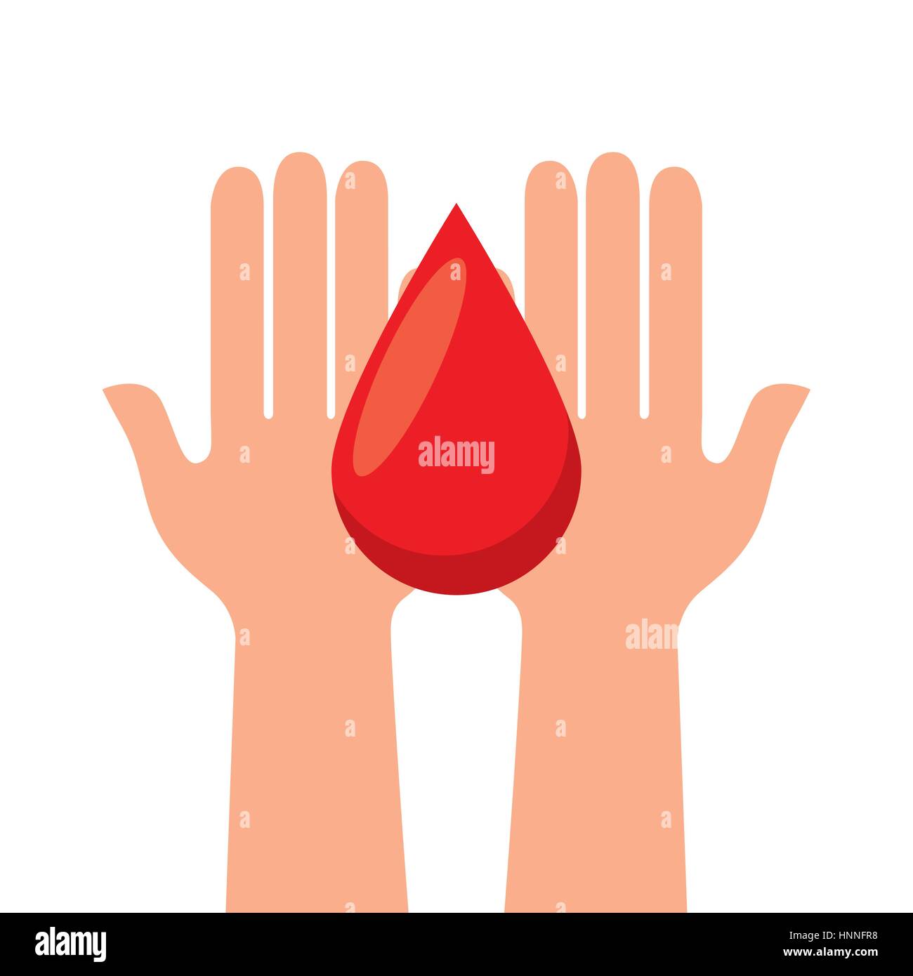 hands with blood drop icon over white background. colorful design ...