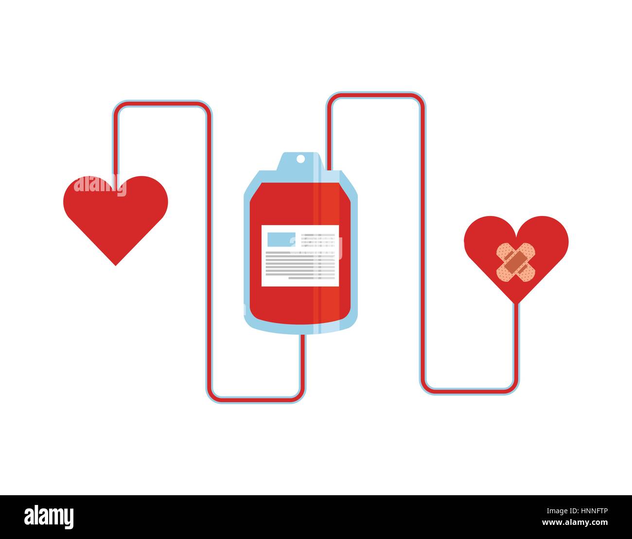 blood bag and hearts over white background. colorful design. vector ...