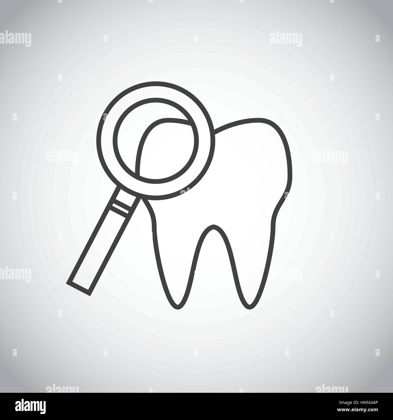 tooth and magnifying glass icon over white background. vector ...