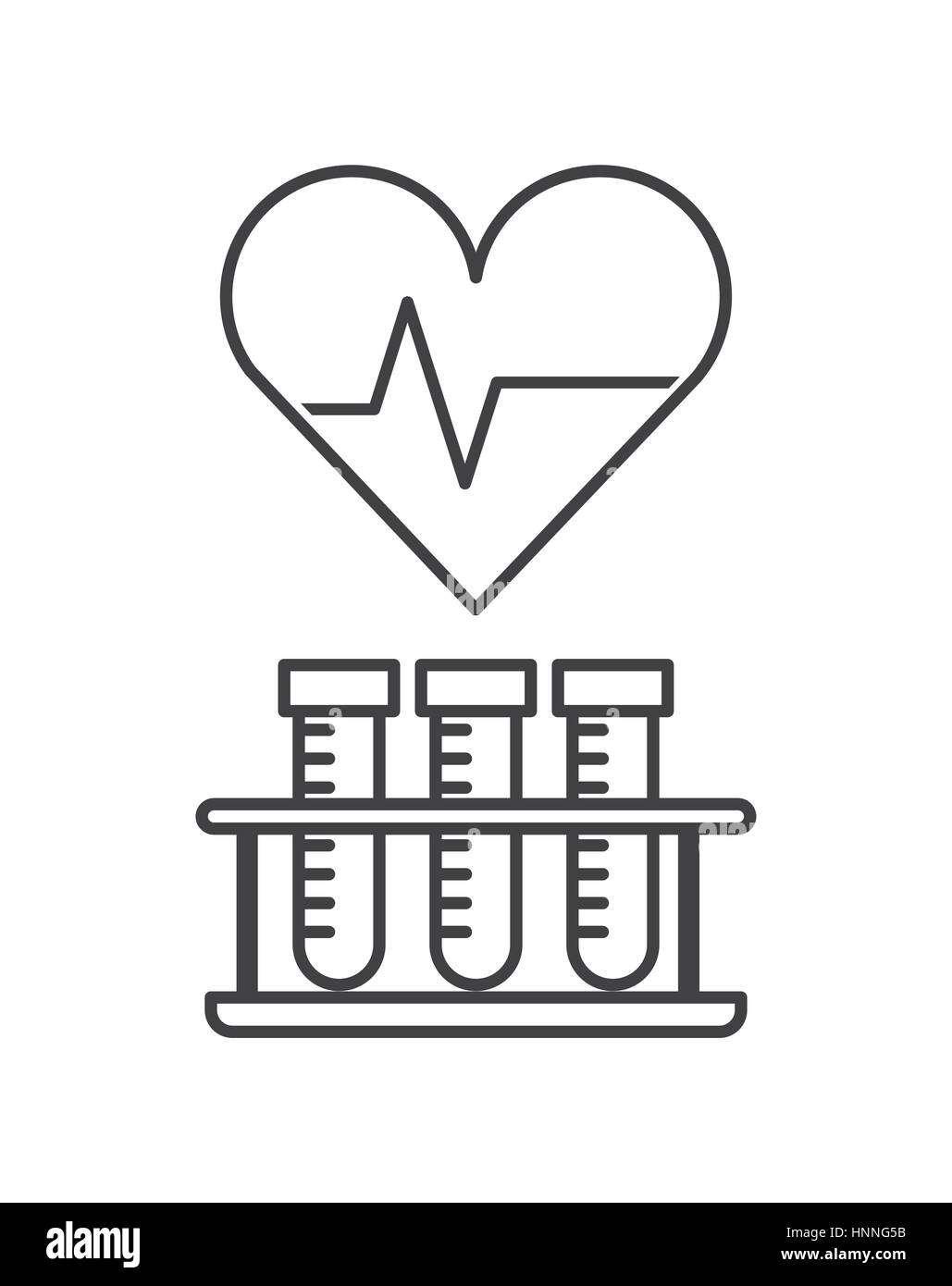 heart cardio and medical tubes over white background. vector ...