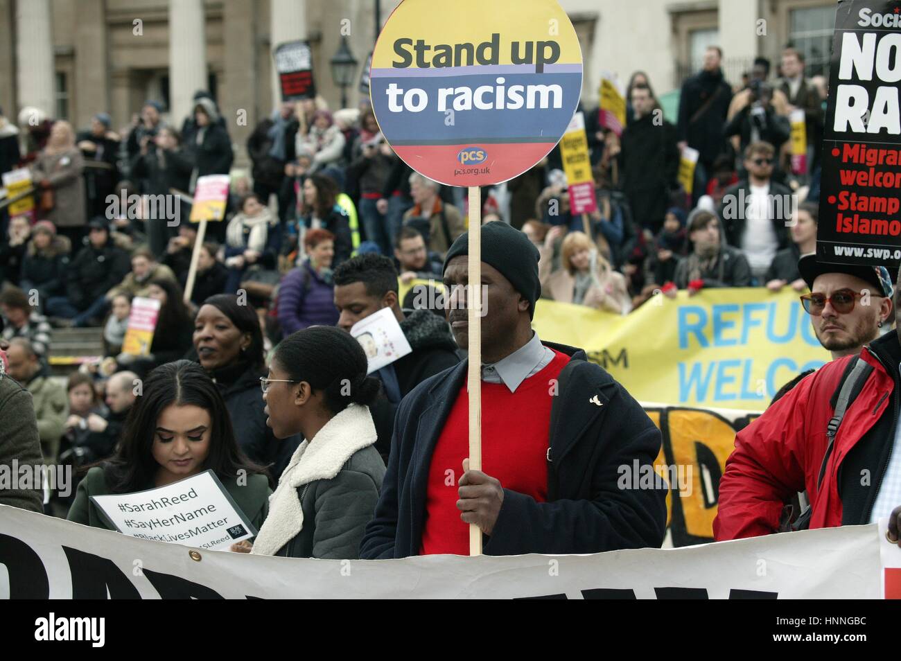 UK Black Lives Matter Activists at the Stand Up To Racism Protest in ...