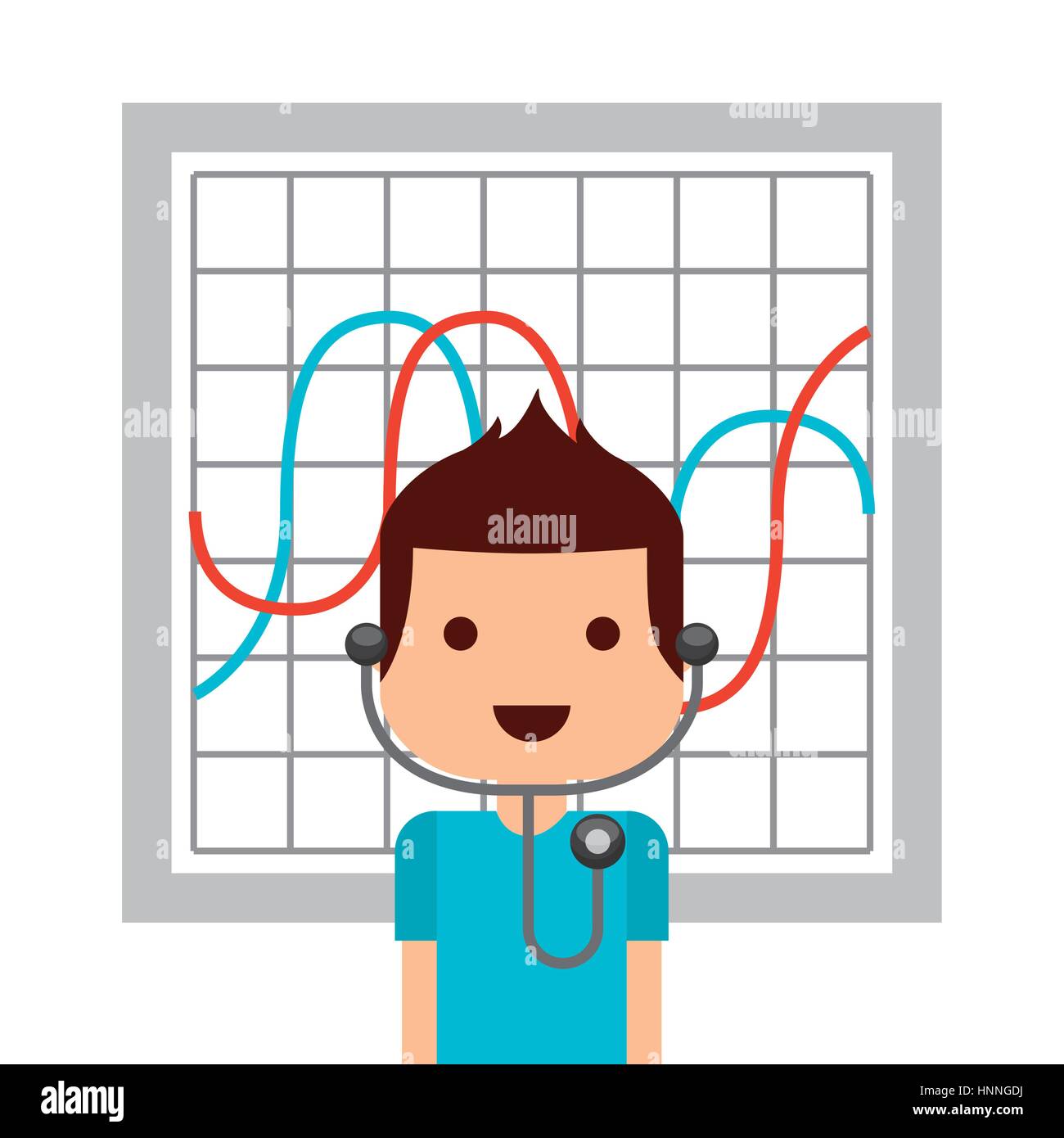medical doctor man and graphic charts over white background. colorful ...