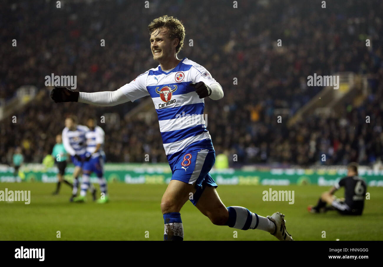 Reading's John Swift scores their first goal during the Sky Bet ...