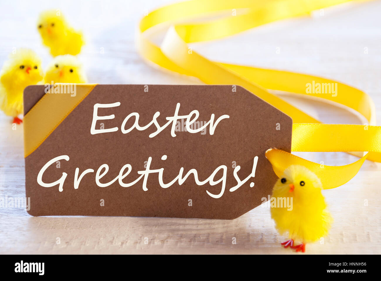 Label, Chicks, Text Easter Greetings Stock Photo - Alamy