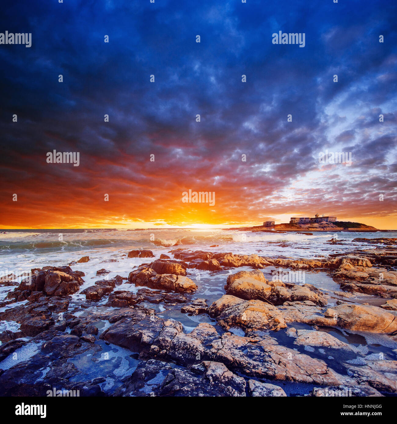 Fantastic view of the nature reserve Monte Cofano. Dramatic scen Stock ...