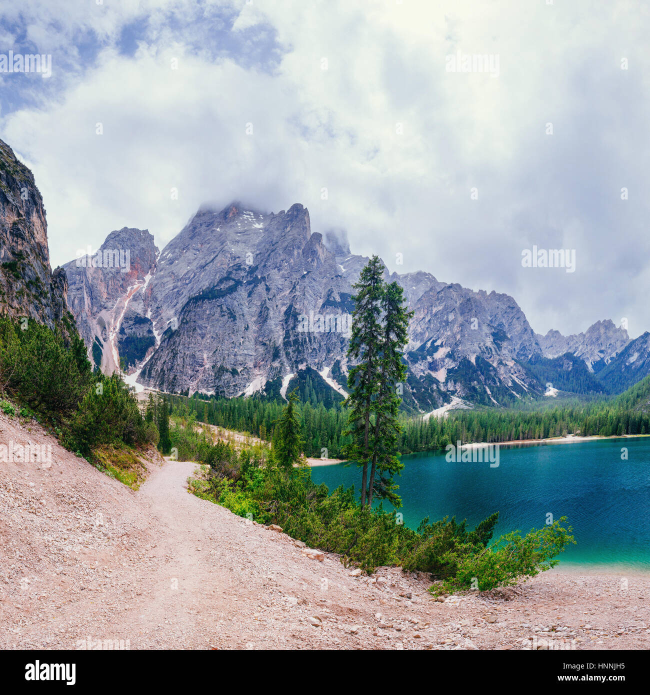 Mountain lake between by mountains. Seaside villa. Italy Stock Photo ...