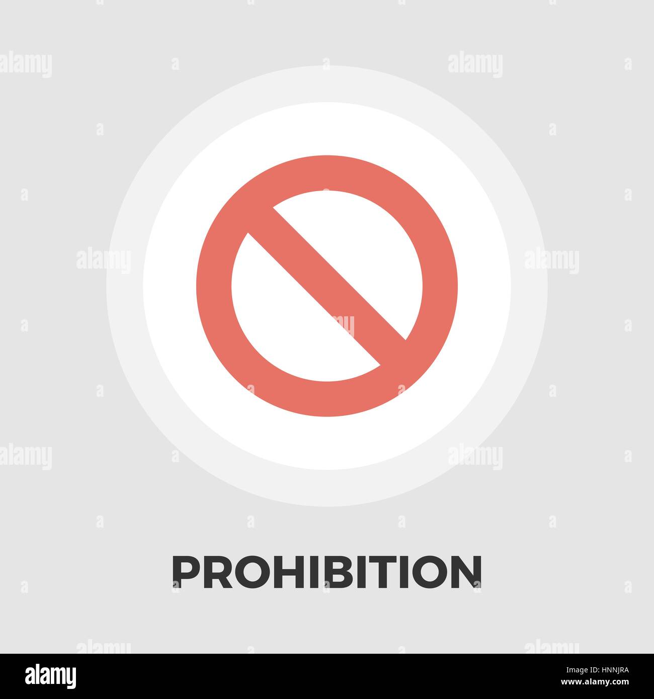 Prohibition icon vector. Flat icon isolated on the white background ...