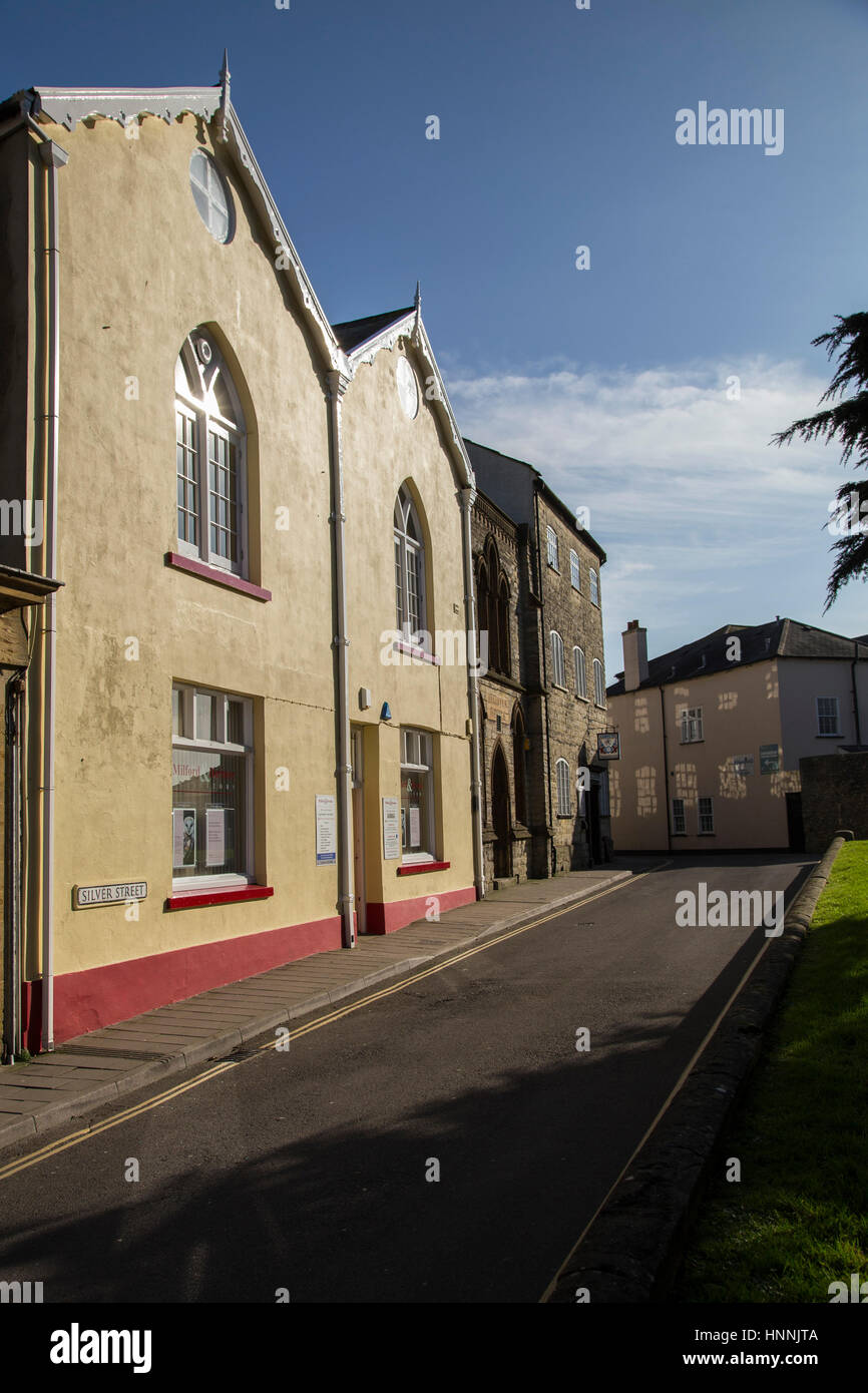 View of Silver Street in the centre of Axminster, Devon Stock Photo - Alamy