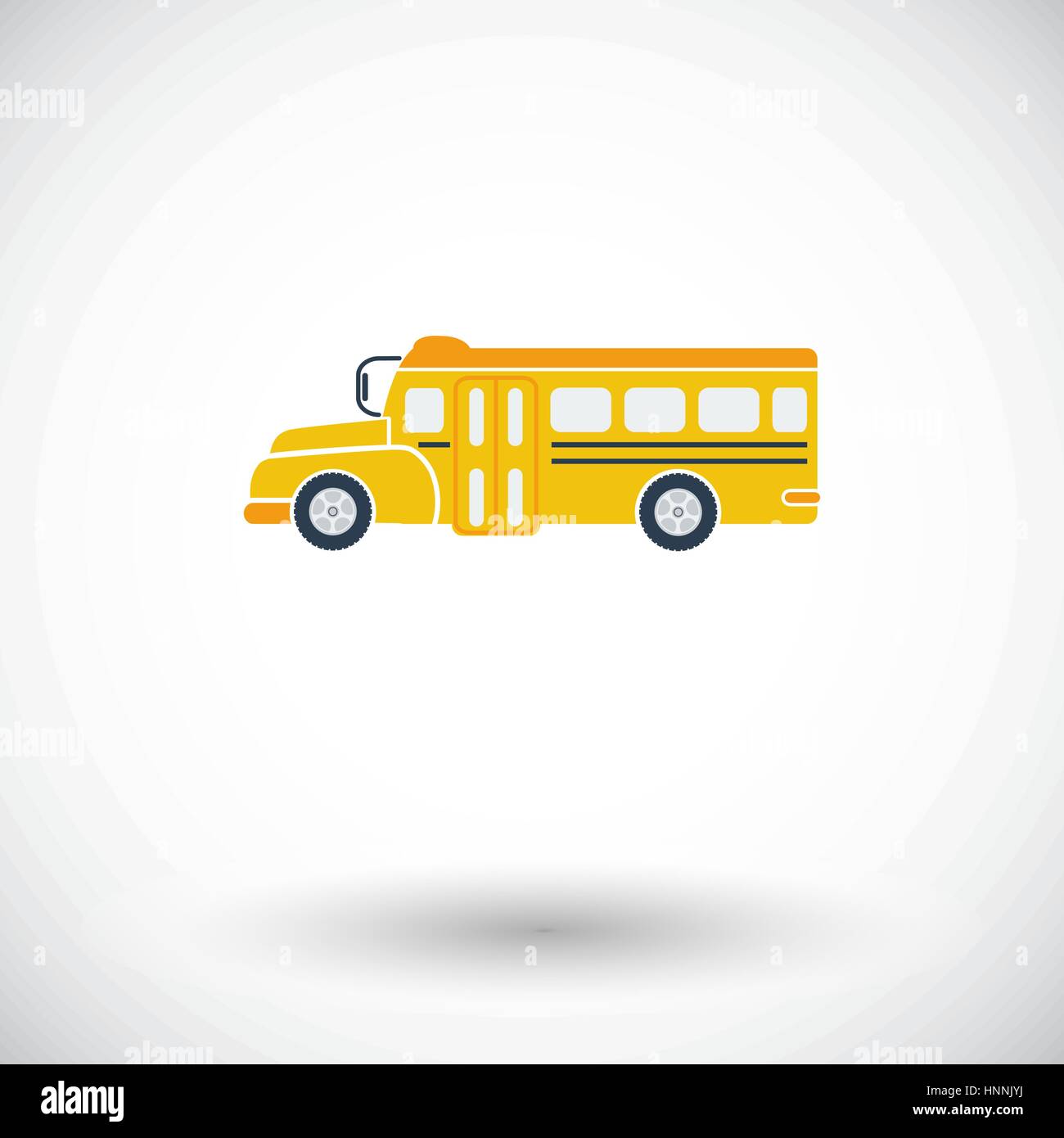 School bus. Single flat icon on white background. Vector illustration ...