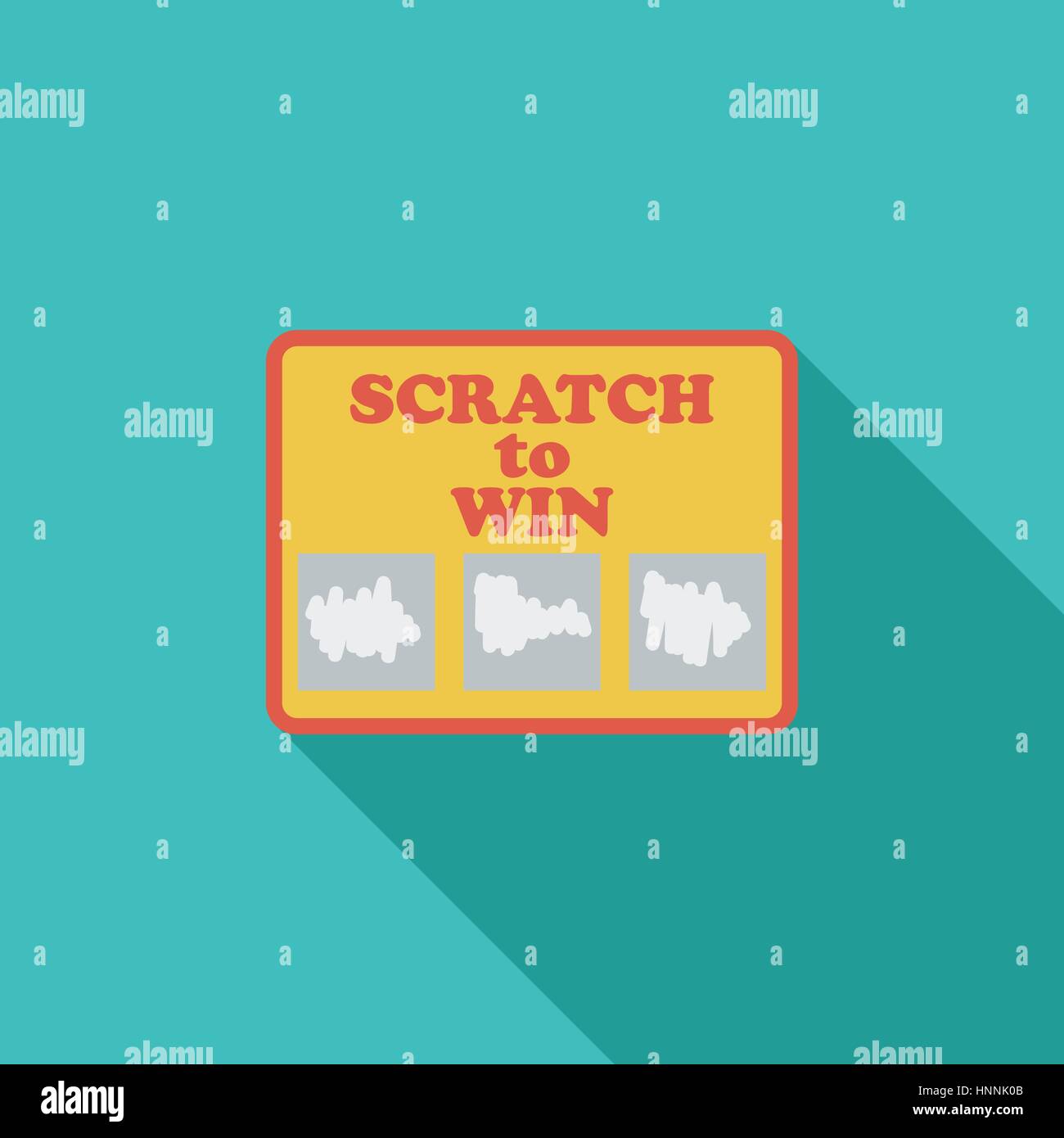 Scratch card icon. Flat vector related icon with long shadow for web ...