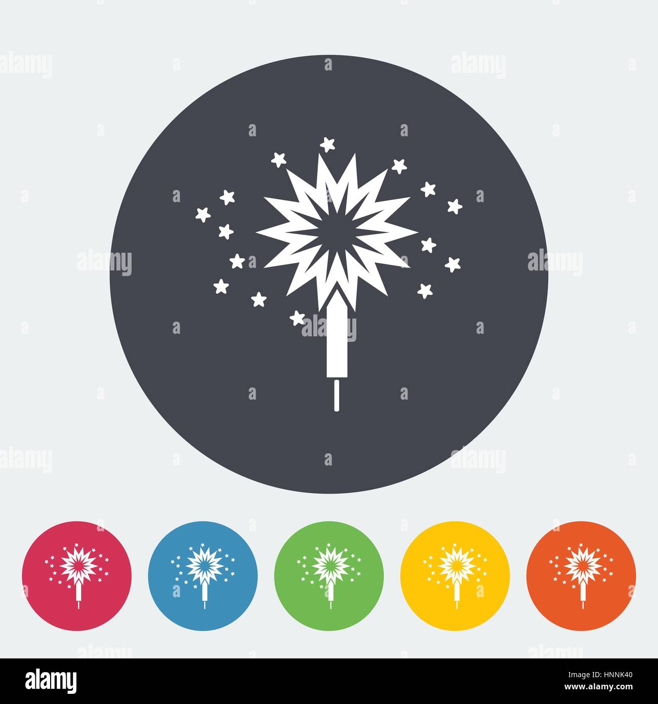Sparkler. Single flat icon on the circle. Vector illustration Stock ...