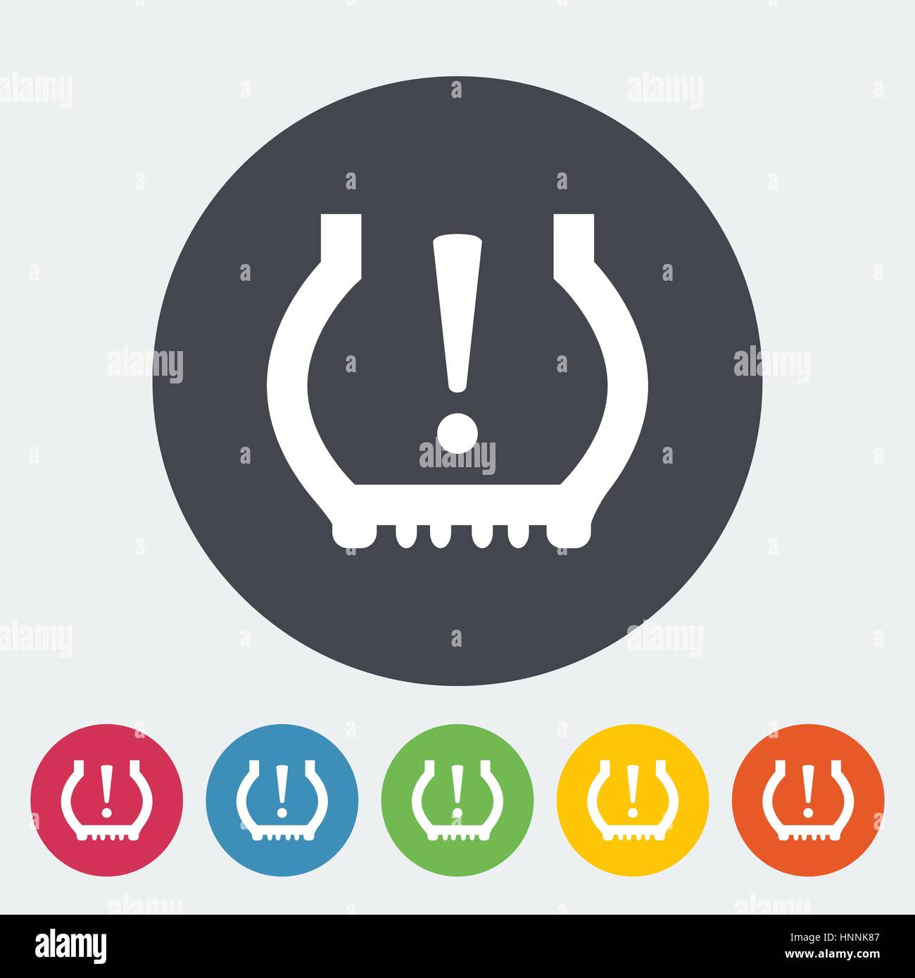 Tire Pressure. Single flat icon on the button. Vector illustration ...