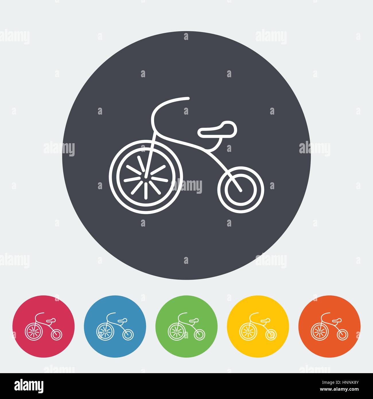 Tricycle icon. Thin line flat vector related icon for web and mobile ...