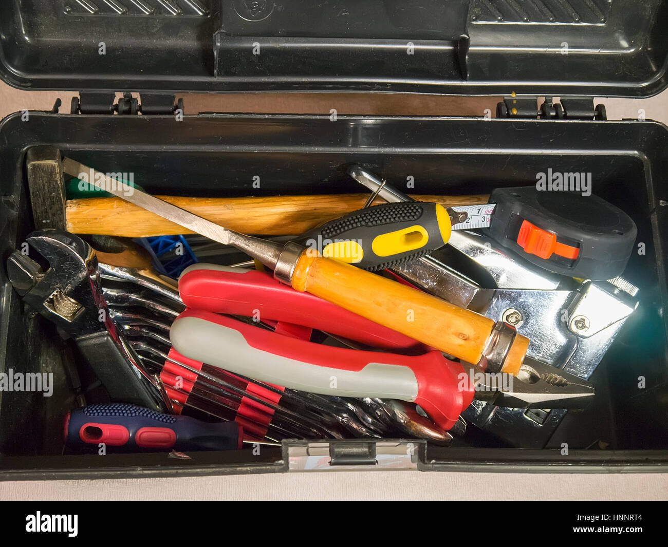 The big toolbox with the household tools Stock Photo - Alamy