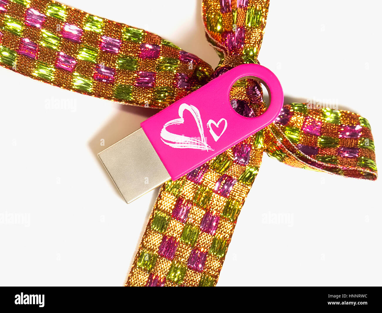 The pink flash card with hearts and a beautiful bow isolated Stock ...