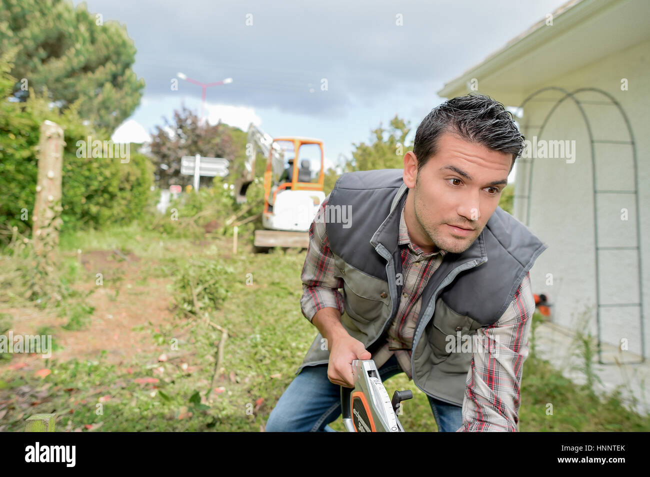 Getting stuck into the gardening Stock Photo - Alamy