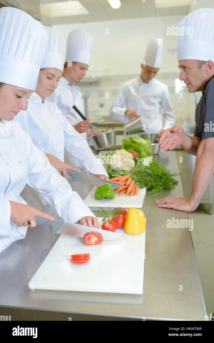 chef and his students Stock Photo - Alamy