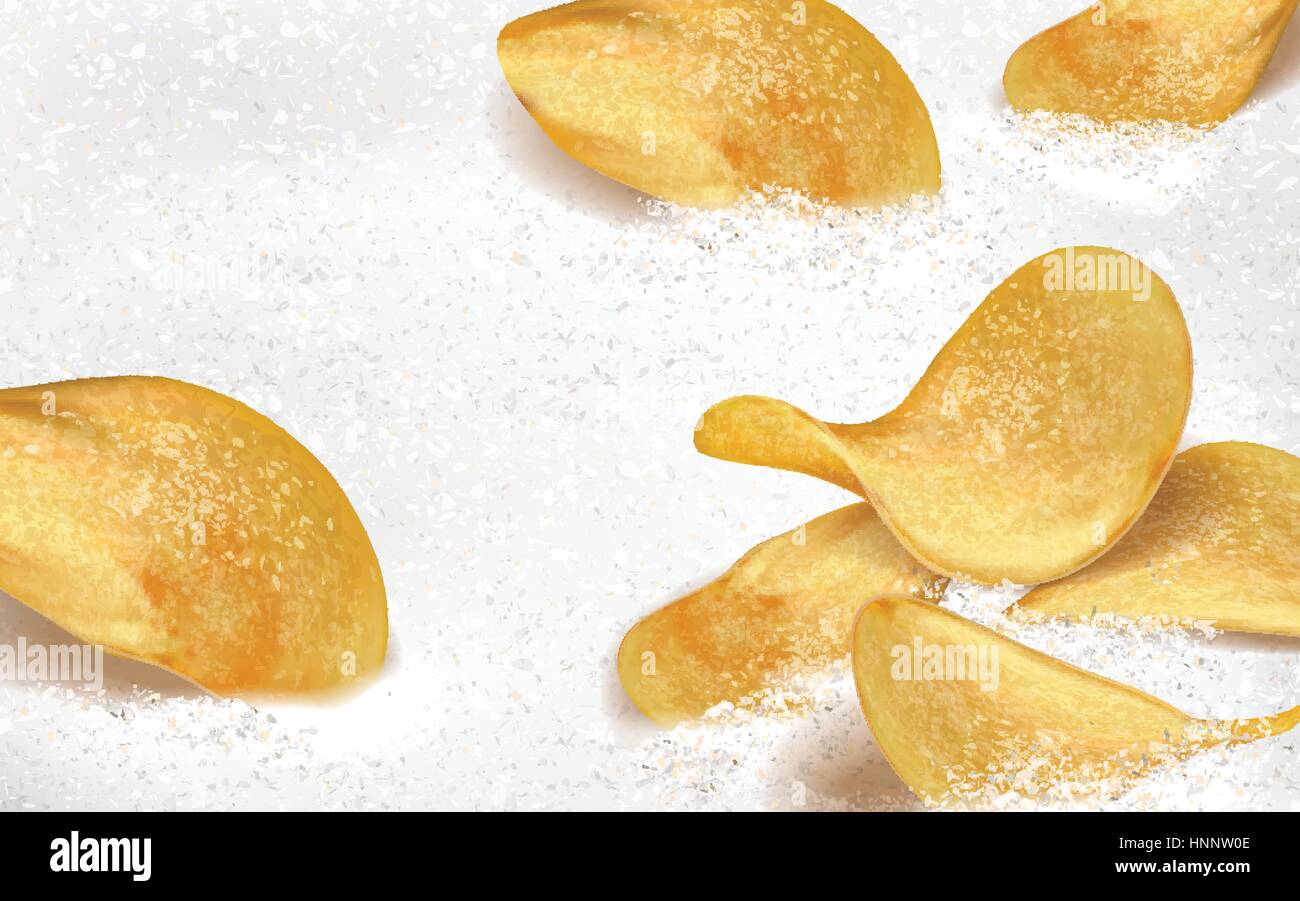 potato chips and sea salt elements for commercial uses, white ...