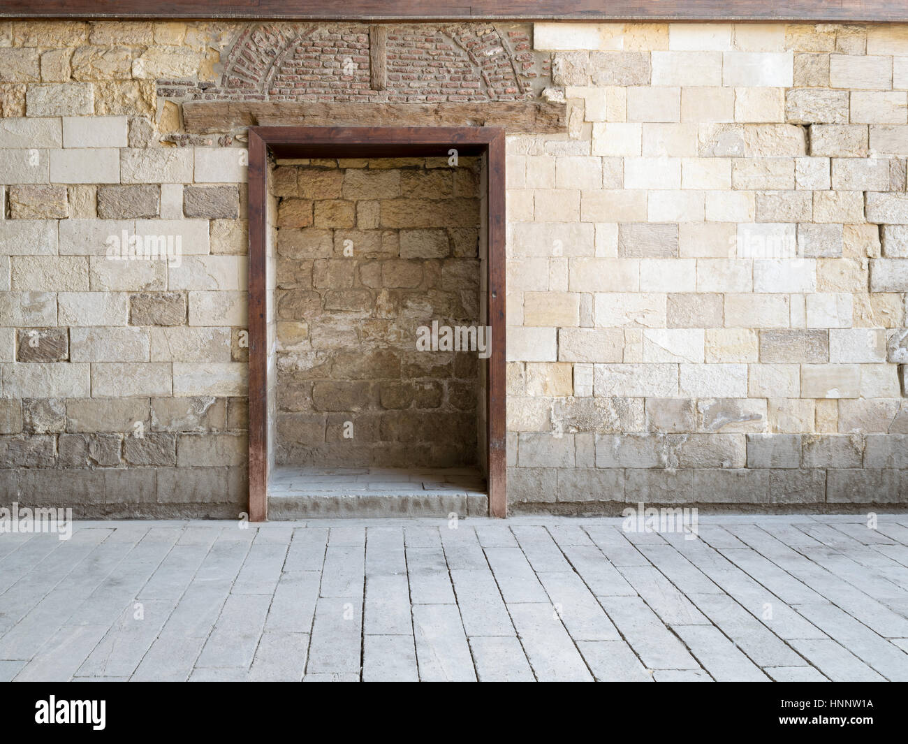Recessed frame in old stone wall, Medieval Cairo, Egypt Stock Photo - Alamy