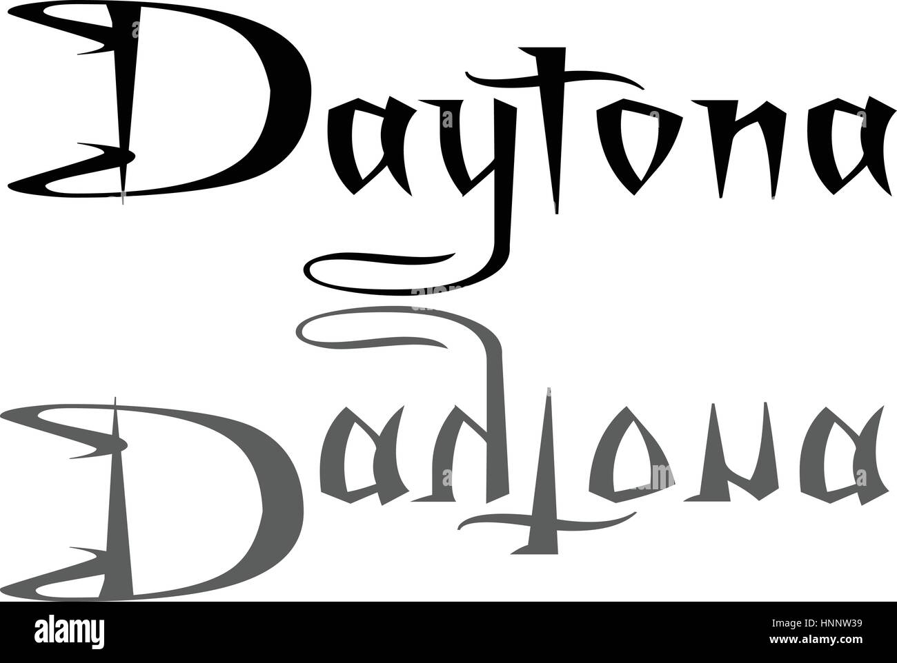 Daytona text sign illustration on white Background Stock Vector Image ...