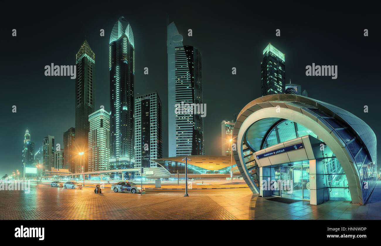 Panoramic view of Dubai Business bay, UAE Stock Photo - Alamy