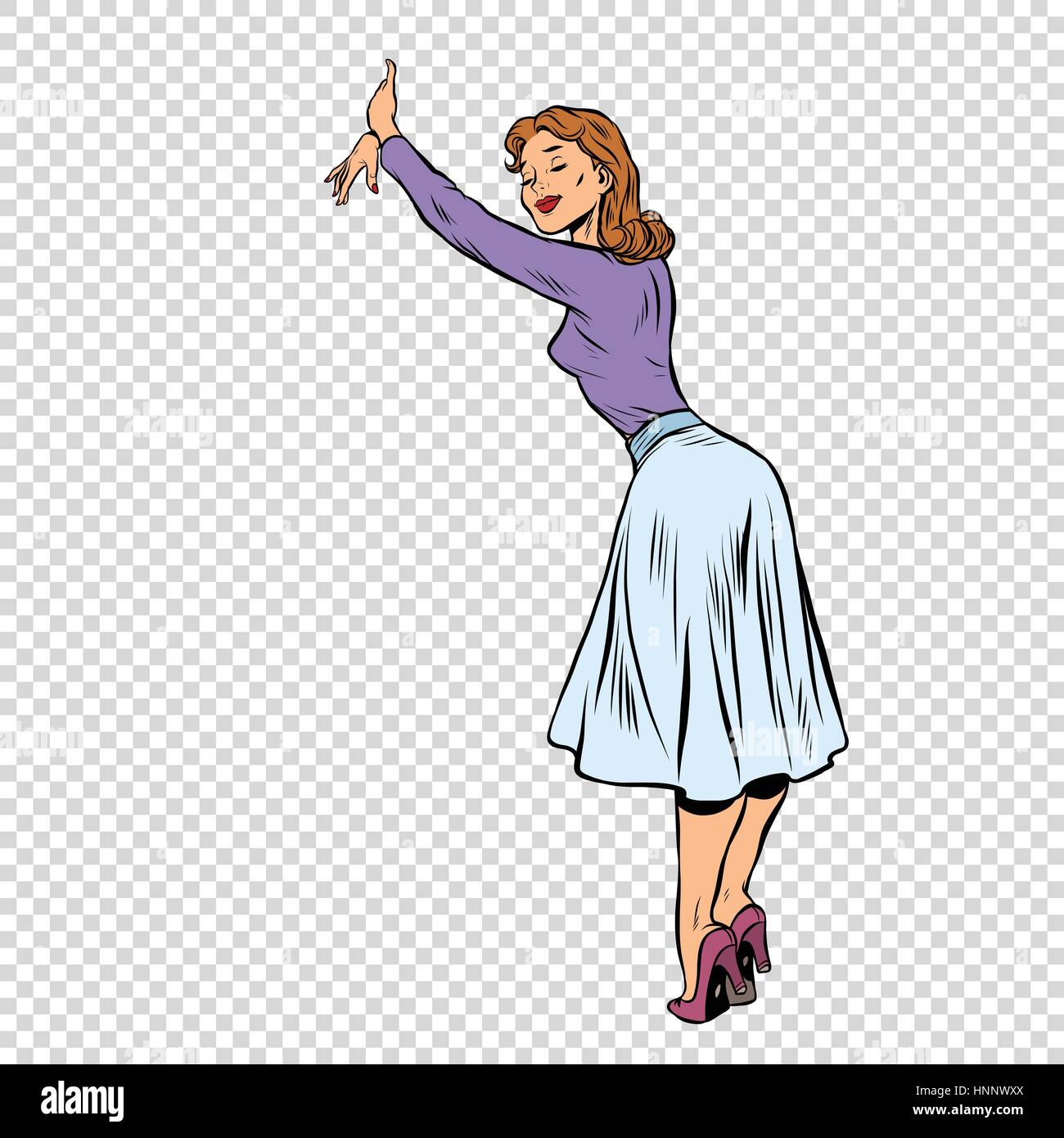 Vintage woman hugging isolate. pop art retro comic book vector ...