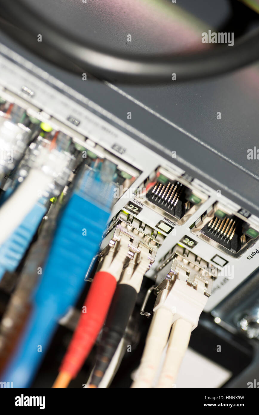 Ethernet Network Switch with ethernet cables Stock Photo - Alamy