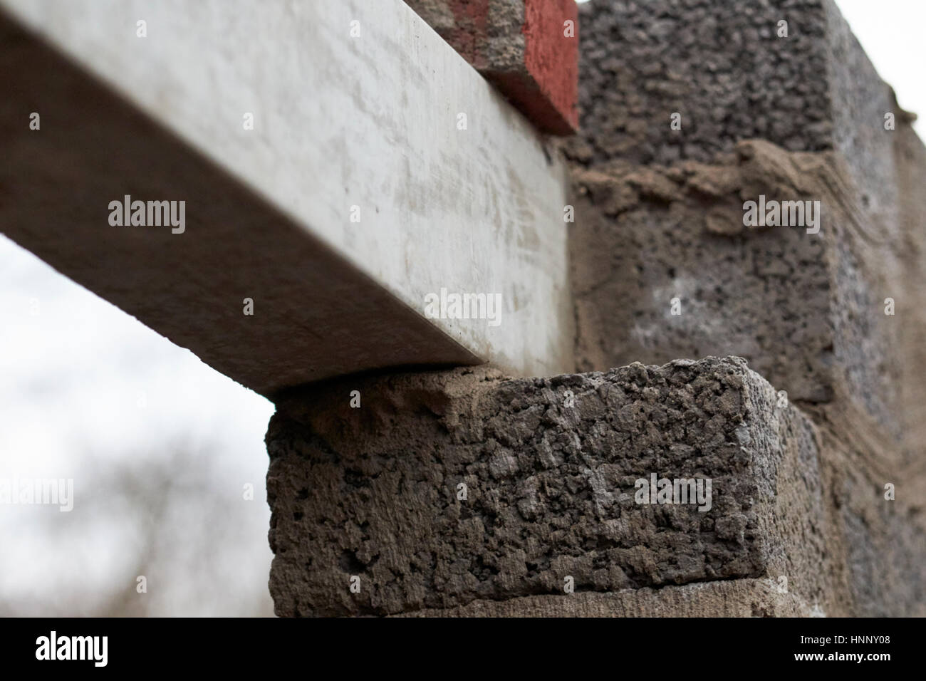 concrete lintel over door access in house extension Stock Photo - Alamy