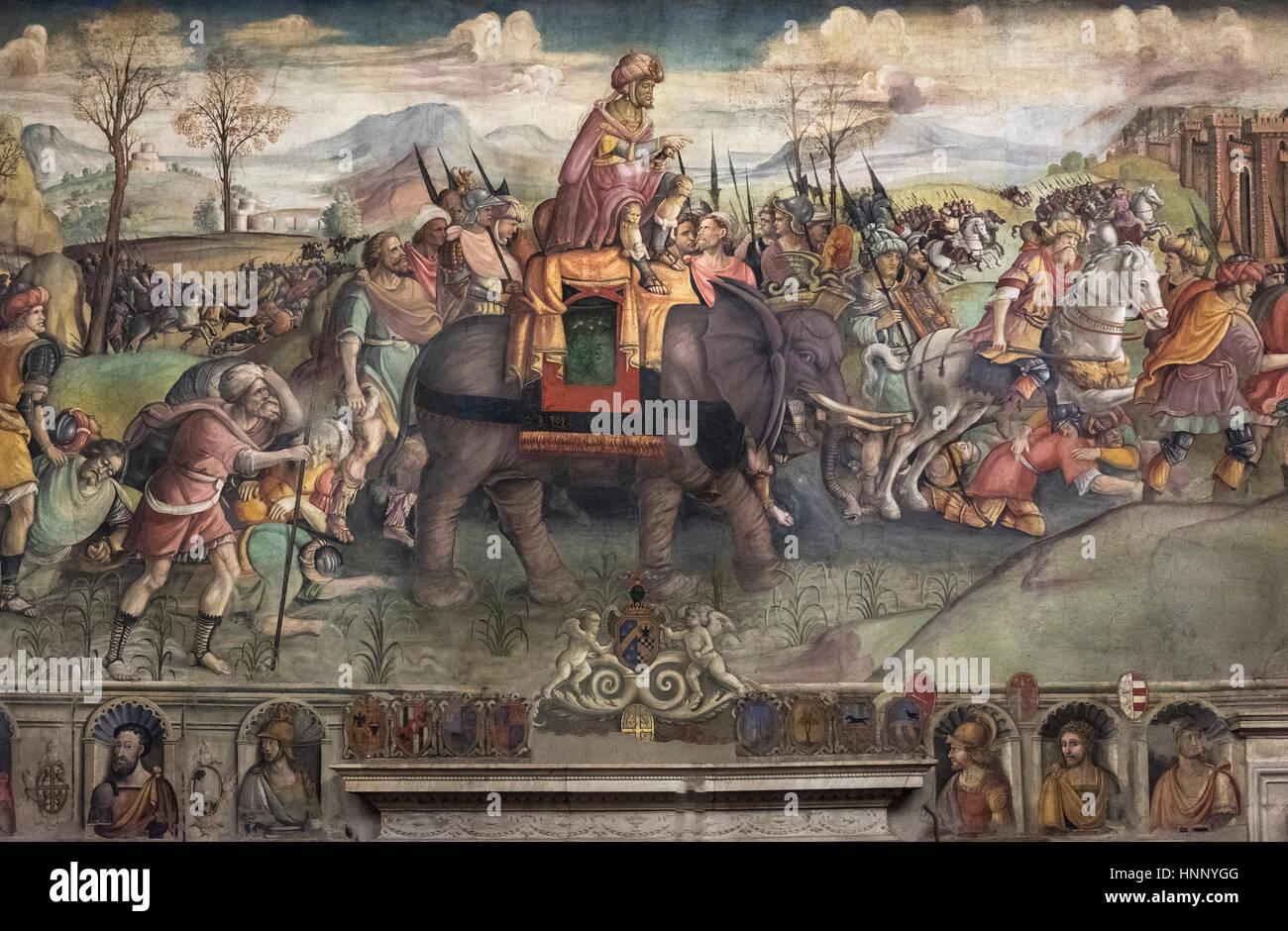 Rome. Italy. Hannibal in Italy, fresco depicts Hannibal Crossing the ...