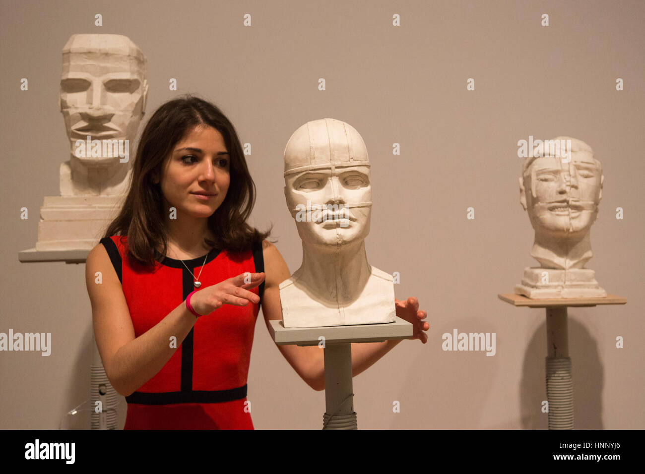 London, UK. 15 February 2017. Series of Heads by Eduardo Paolozzi. The ...