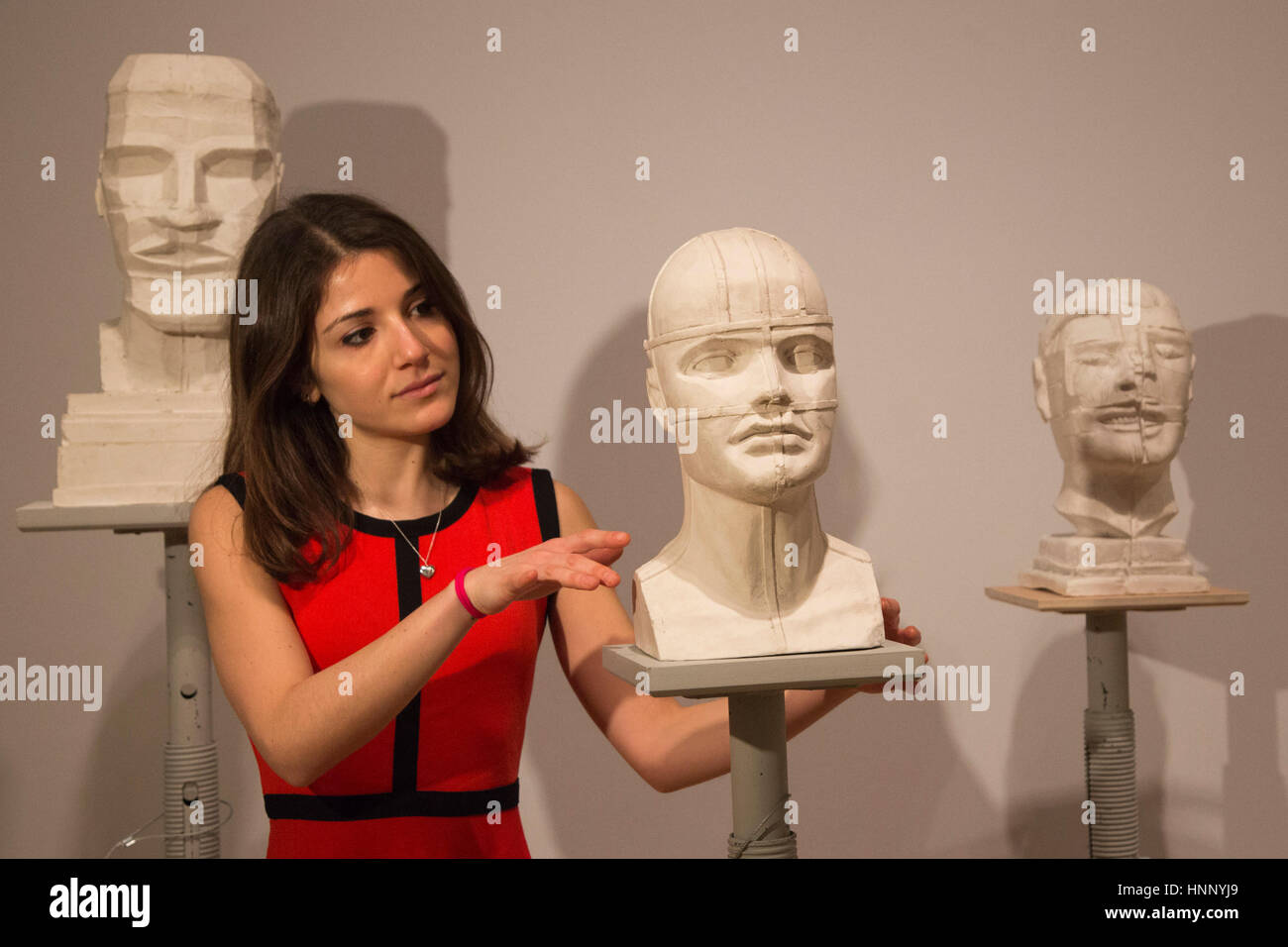 London, UK. 15 February 2017. Series of Heads by Eduardo Paolozzi. The ...