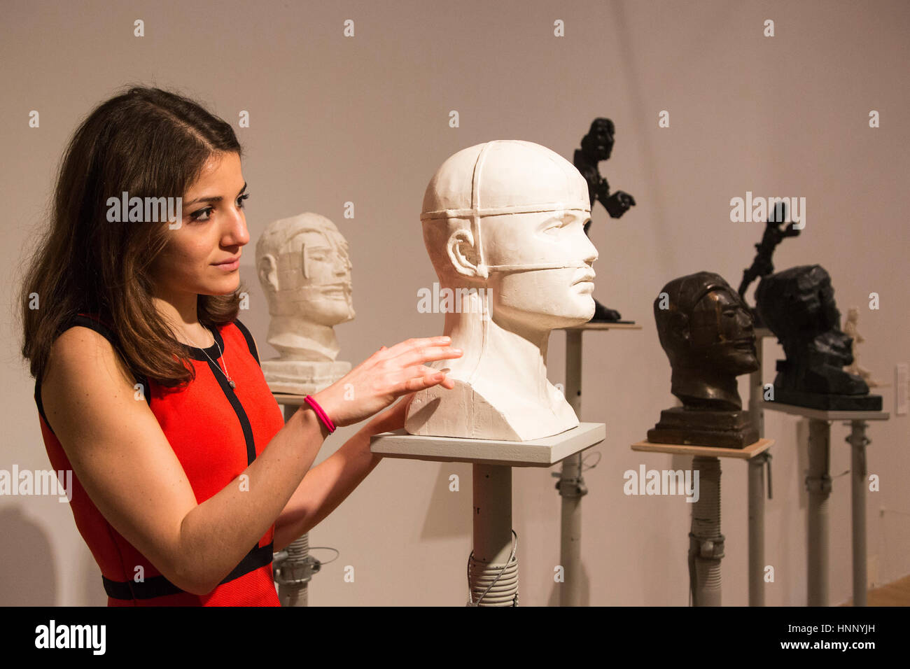 London, UK. 15 February 2017. Series of Heads by Eduardo Paolozzi. The ...