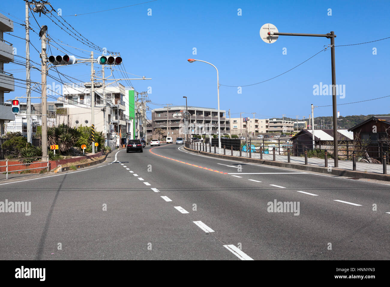 KAMAKURA, JAPAN - CIRCA APR, 2013: Streets and roads of Kamakura town ...