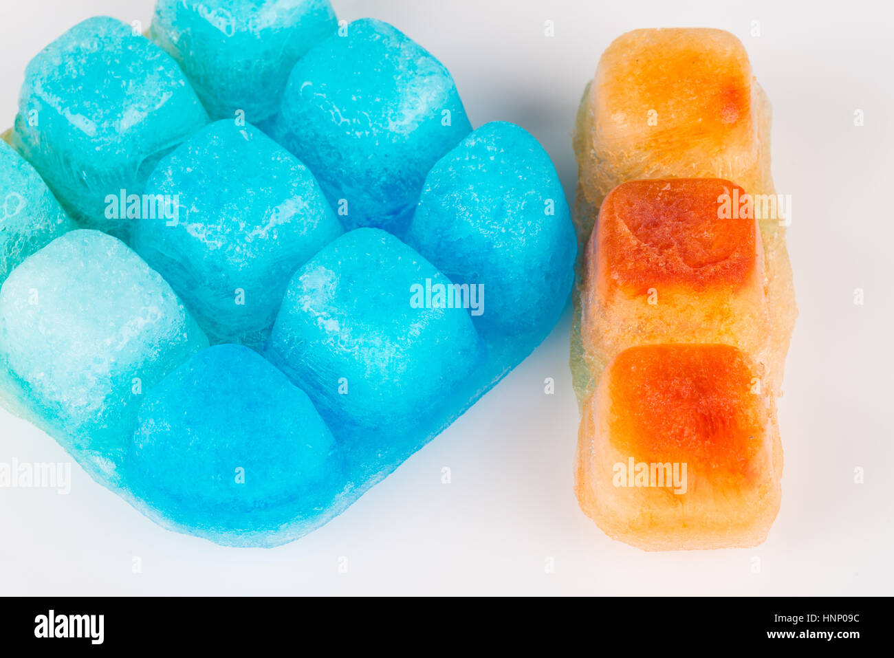 Colorful ice cubes ready to prepare a creative and fancy cocktail Stock ...