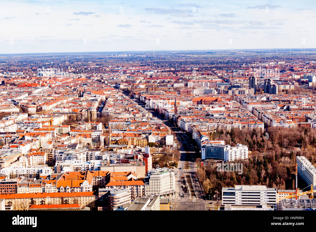 Aerial bird eye view of the city of Berlin Germany. Berlin skyline ...