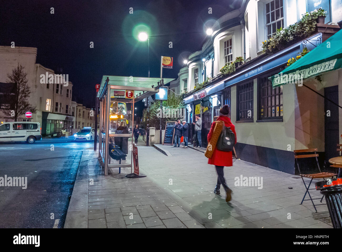 Brighton city centre by night Stock Photo - Alamy