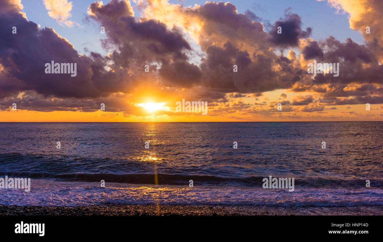 sunset landscape. summer sunset view on the beach Stock Photo - Alamy
