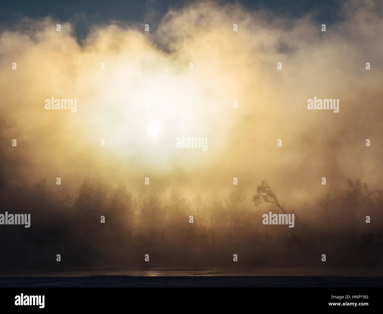 Frost smoke in the morning Stock Photo - Alamy